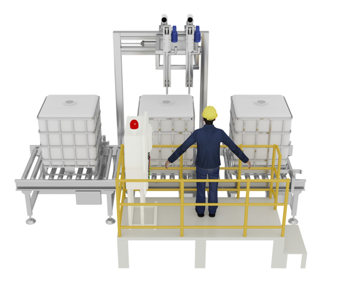 Agrochemical Formulation 1000L Ton Drum Filling Machine Double Head ...